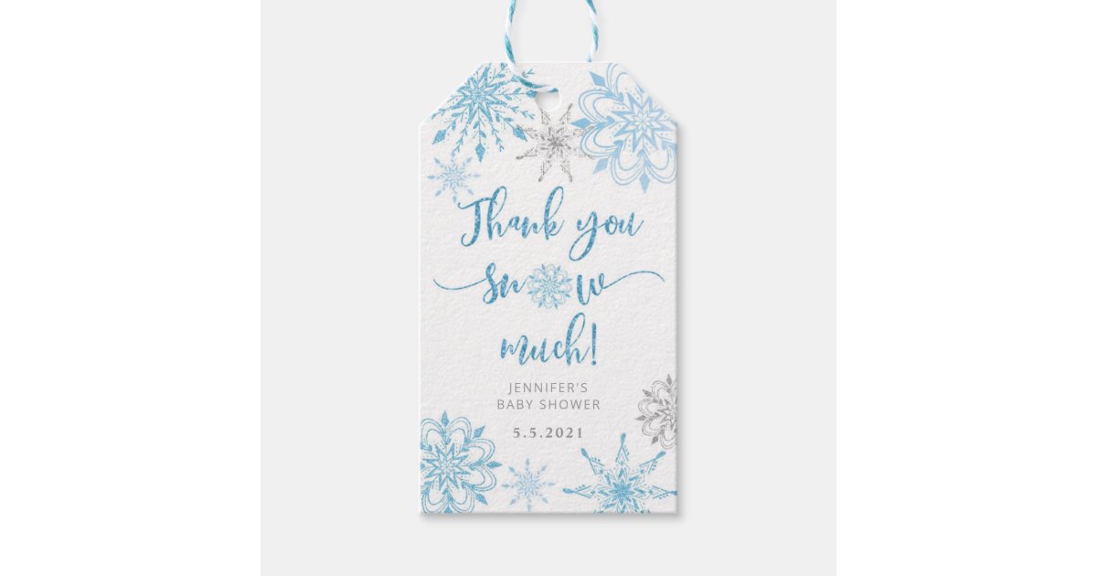 Thank you snow much gift tags | Zazzle