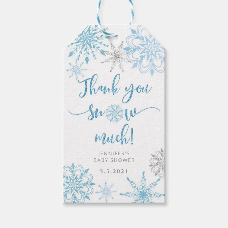 Thank you snow much gift tags | Zazzle