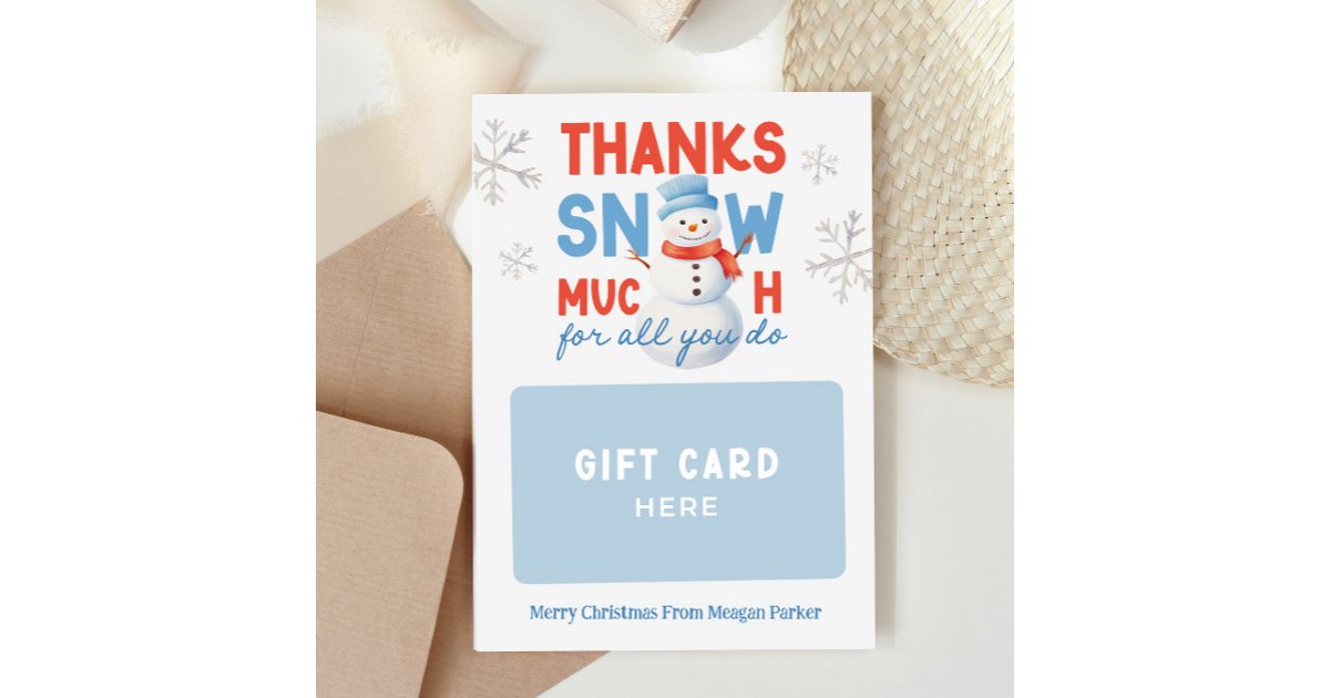 Thank You Snow Much Holiday Gift Card Holder | Zazzle