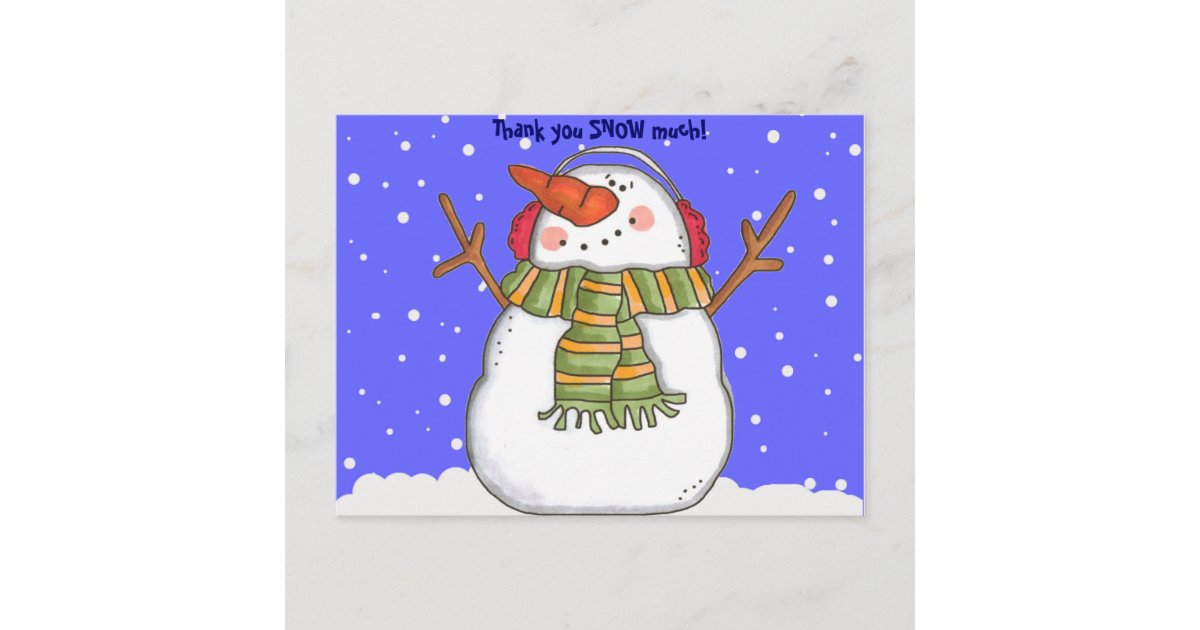 Thank You Snow Much (personalize) Postcard | Zazzle