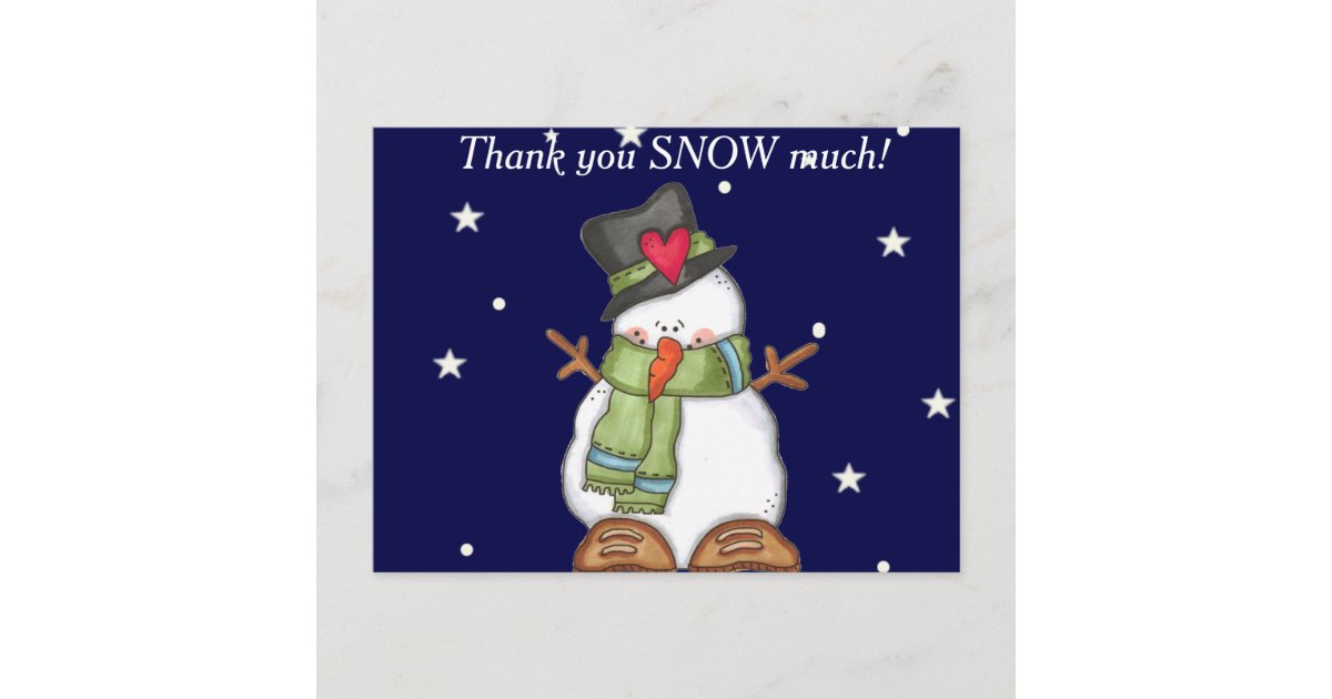 Thank You Snow Much (personalize) Postcard | Zazzle