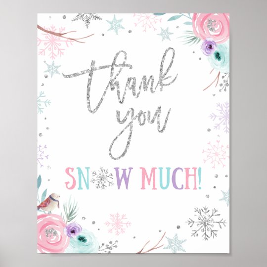 Thank You Snow Much Winter Onederland Birthday Poster | Zazzle.com