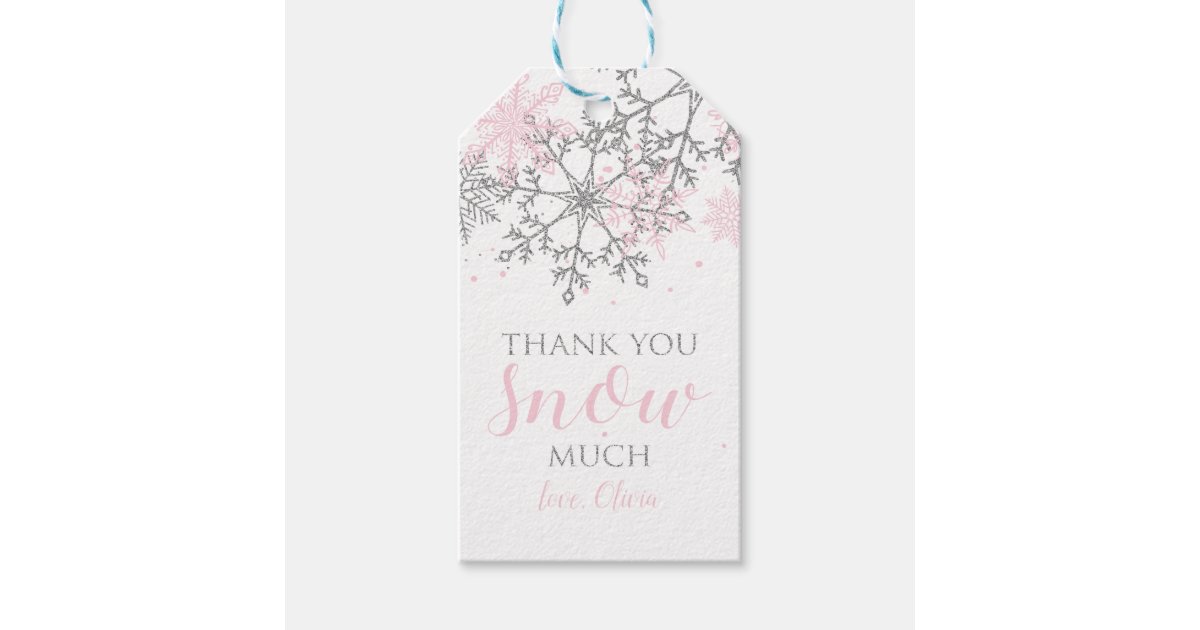 Thank you SNOW much Winter Onederland favor tags | Zazzle