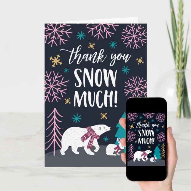 Thank You Snow Much | Winter Wonderland Card | Zazzle