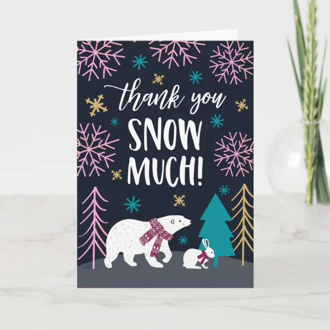 Thank You Snow Much | Winter Wonderland Card | Zazzle