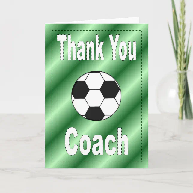 Thank You Soccer Coach Card | Zazzle