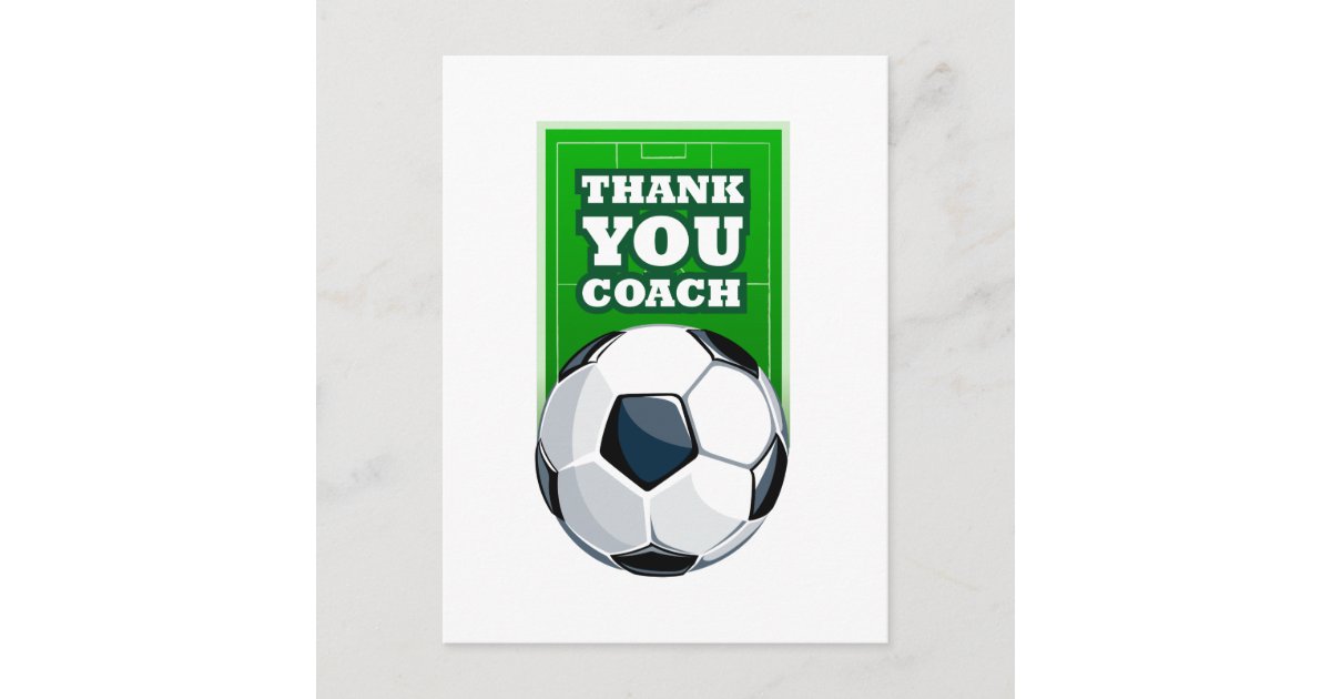 thank you soccer coach postcard | Zazzle
