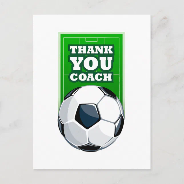 thank you soccer coach postcard | Zazzle