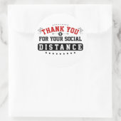 Thank You Social Distance Classic Round Sticker | Zazzle