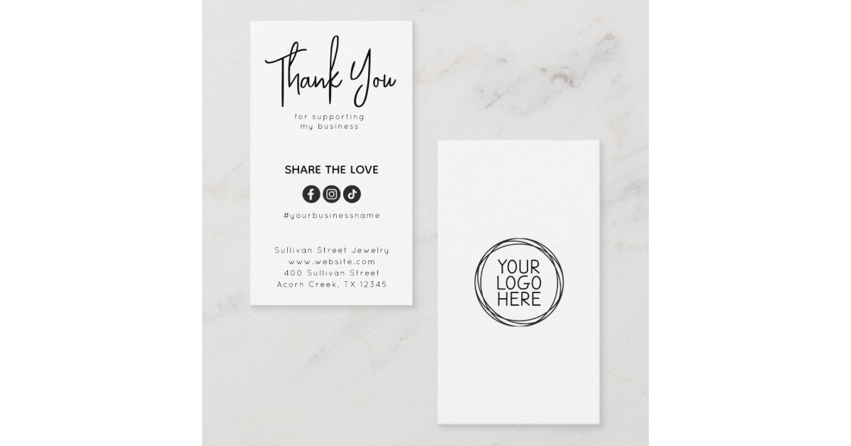 Thank You Social Media Share Logo Hang Tag | Zazzle