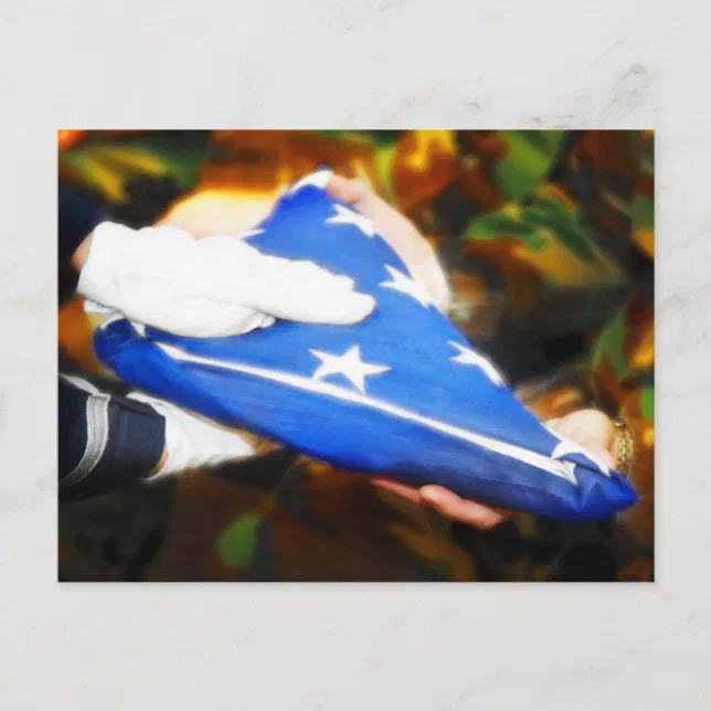 "Thank You" Soldier Receiving the American Flag Postcard | Zazzle