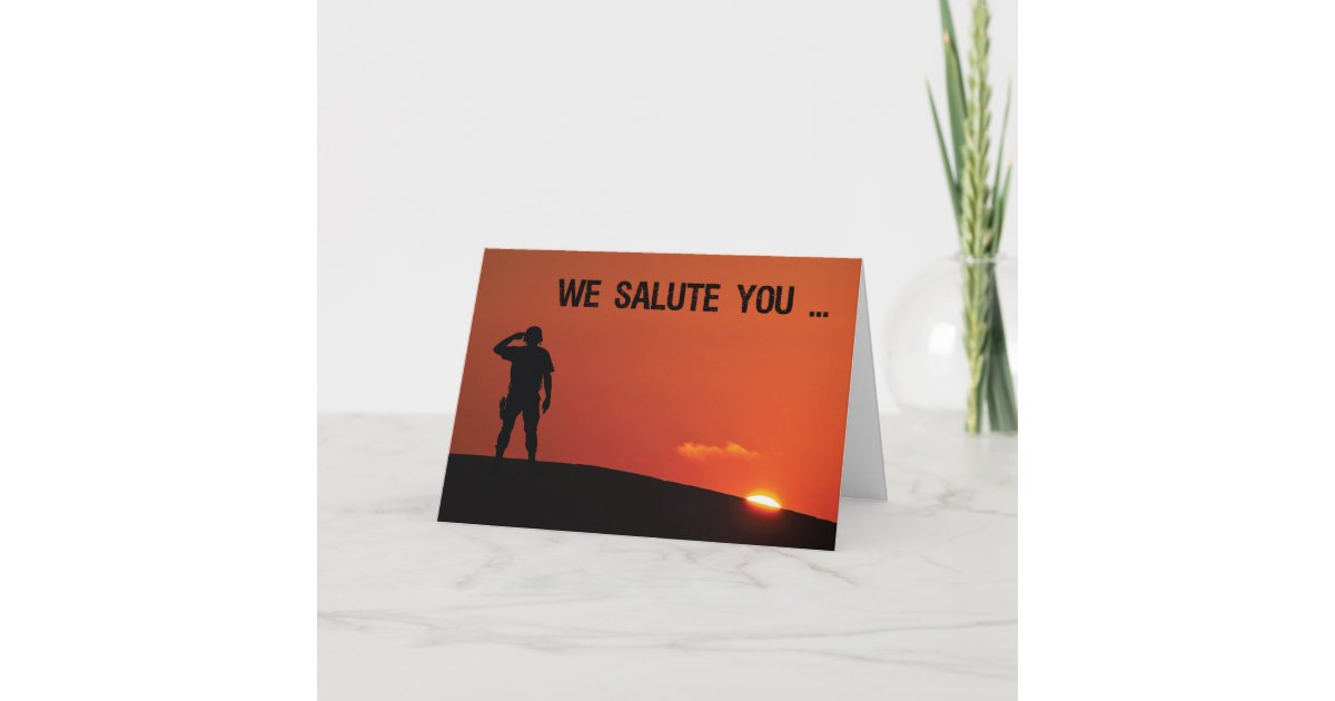 Thank You Soldier Salute at Sunset | Zazzle