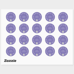 Thank You Special Day QR Code Logo Purple Classic Round Sticker | Zazzle
