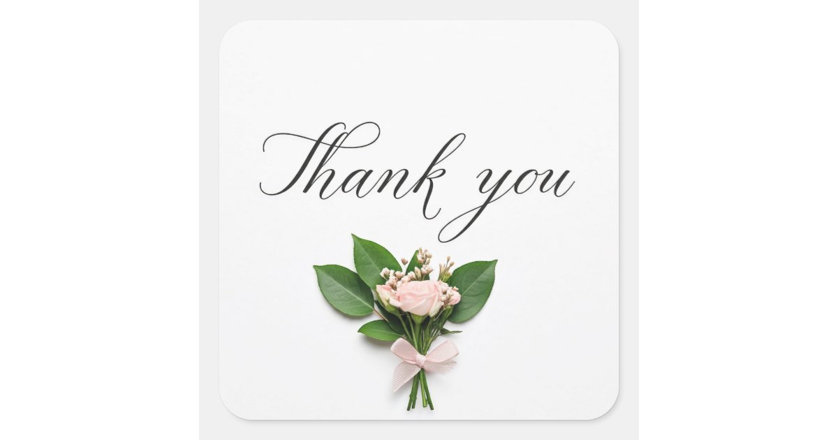 Thank You Square Sticker | Zazzle