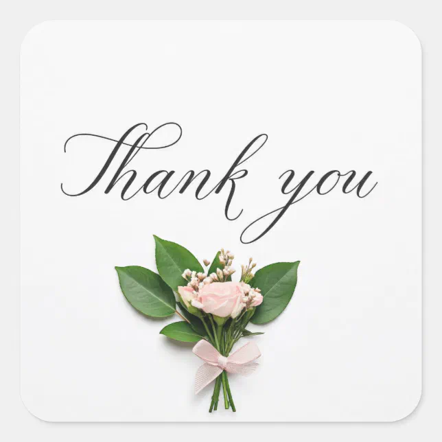 Thank You Square Sticker | Zazzle