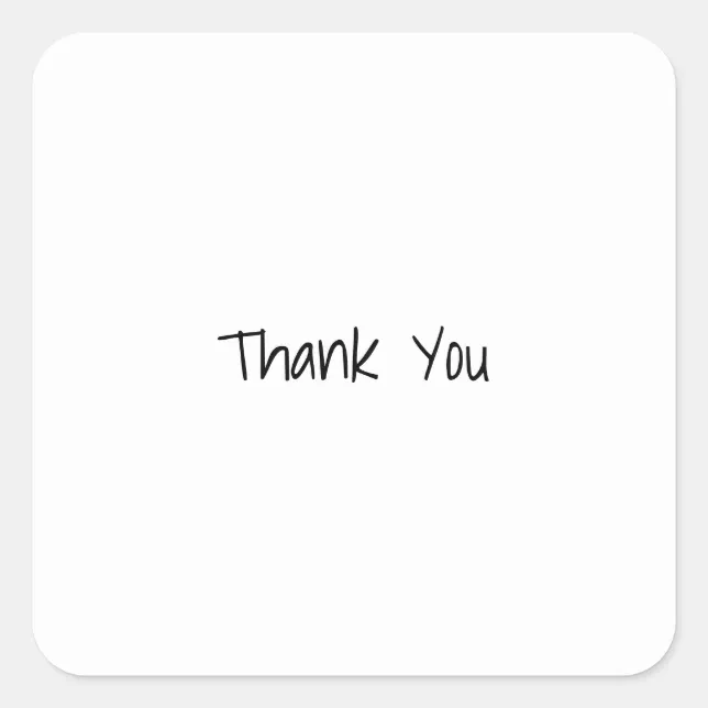 Thank You Square Sticker | Zazzle