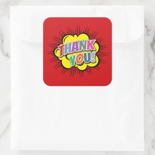 Thank You Square Sticker | Zazzle