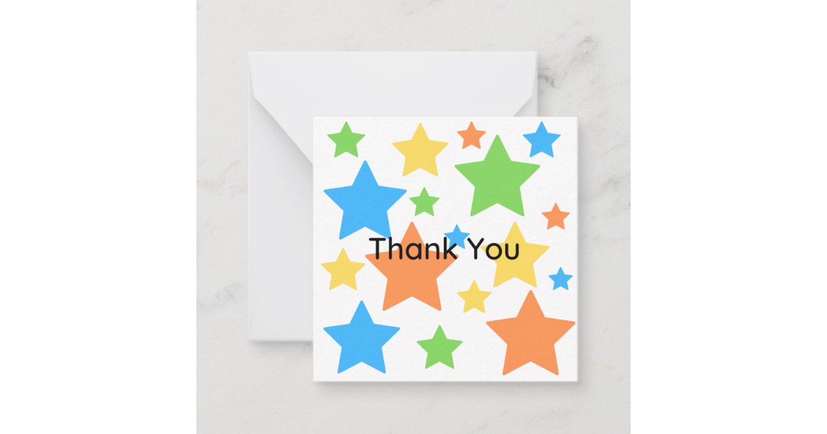 Thank you star note card | Zazzle