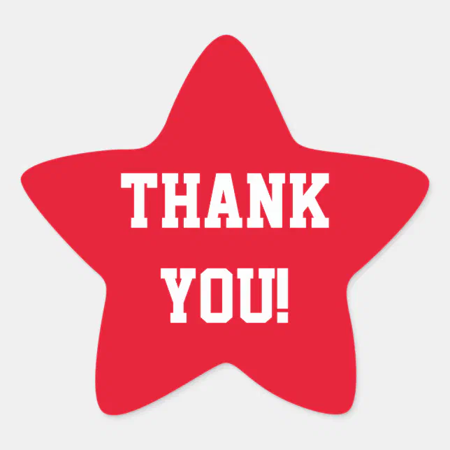Thank You Star Star Sticker | Zazzle
