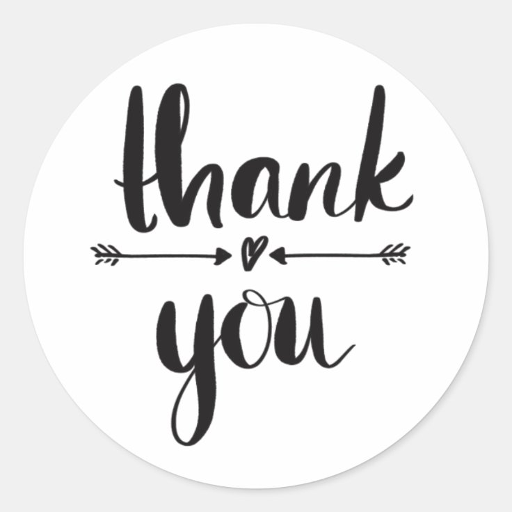Thank you sticker Hand lettered | Zazzle