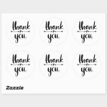 Thank you sticker Hand lettered | Zazzle