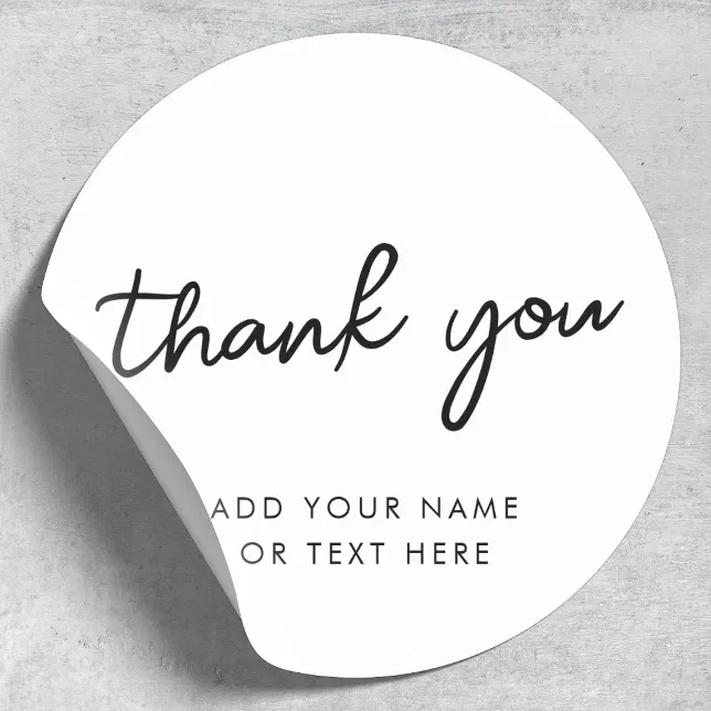 Thank you Sticker | Minimal Typography White | Zazzle