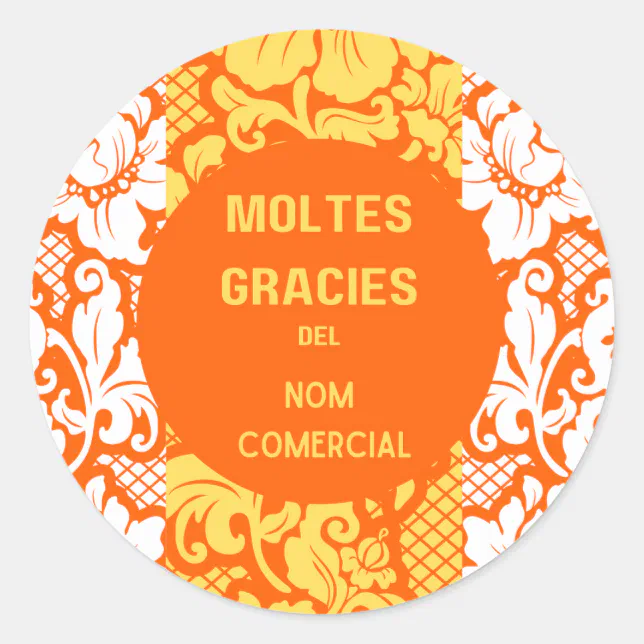 "Thank you" sticker- "moltes gràcies"-Design 2 Classic Round Sticker ...