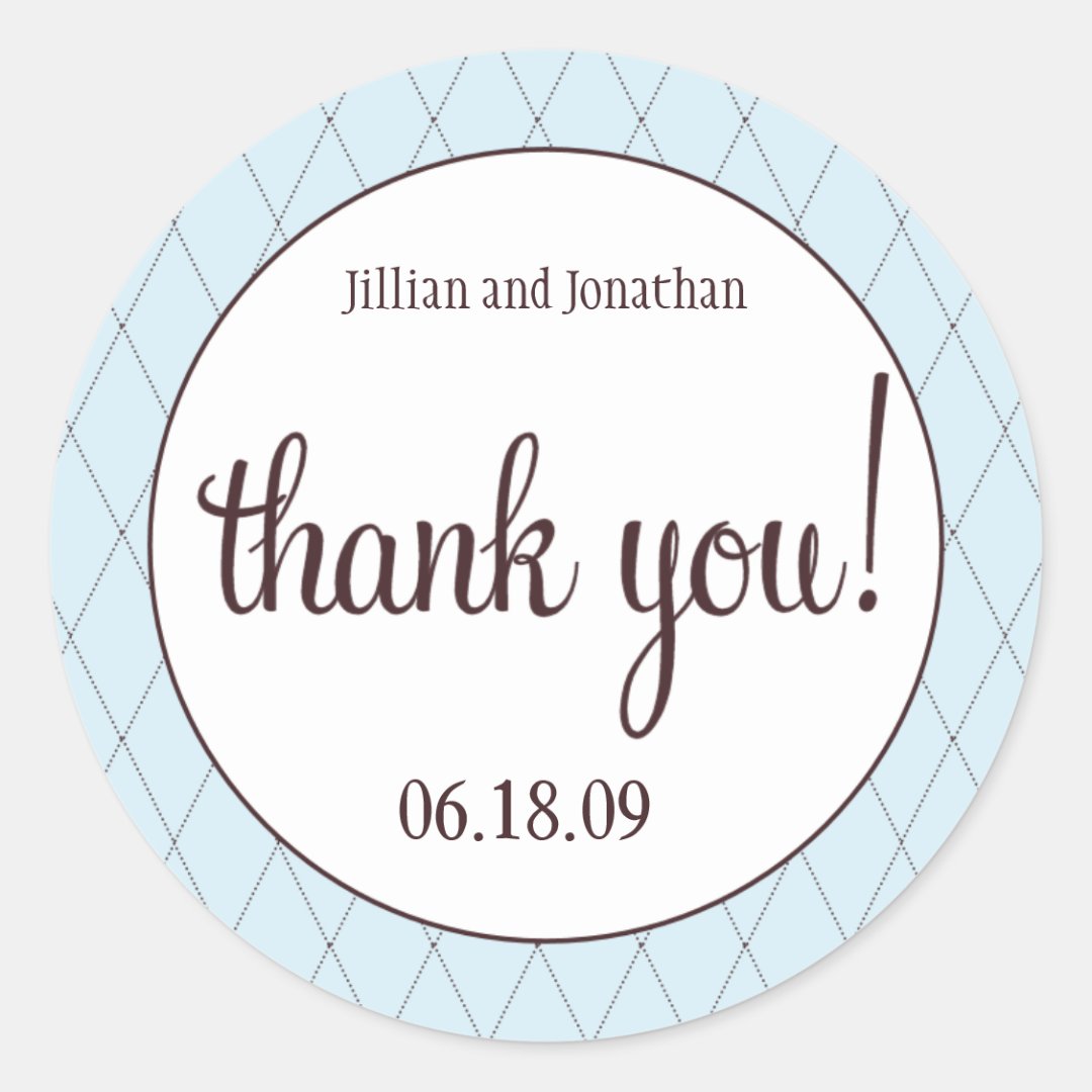 Thank You Sticker Template | Zazzle