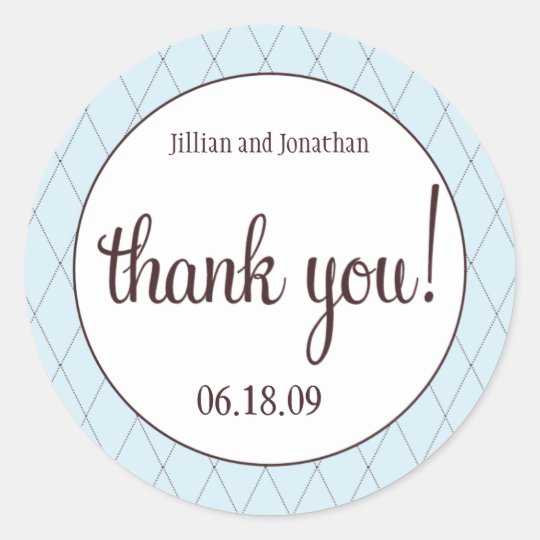 Thank You Sticker Template Zazzle