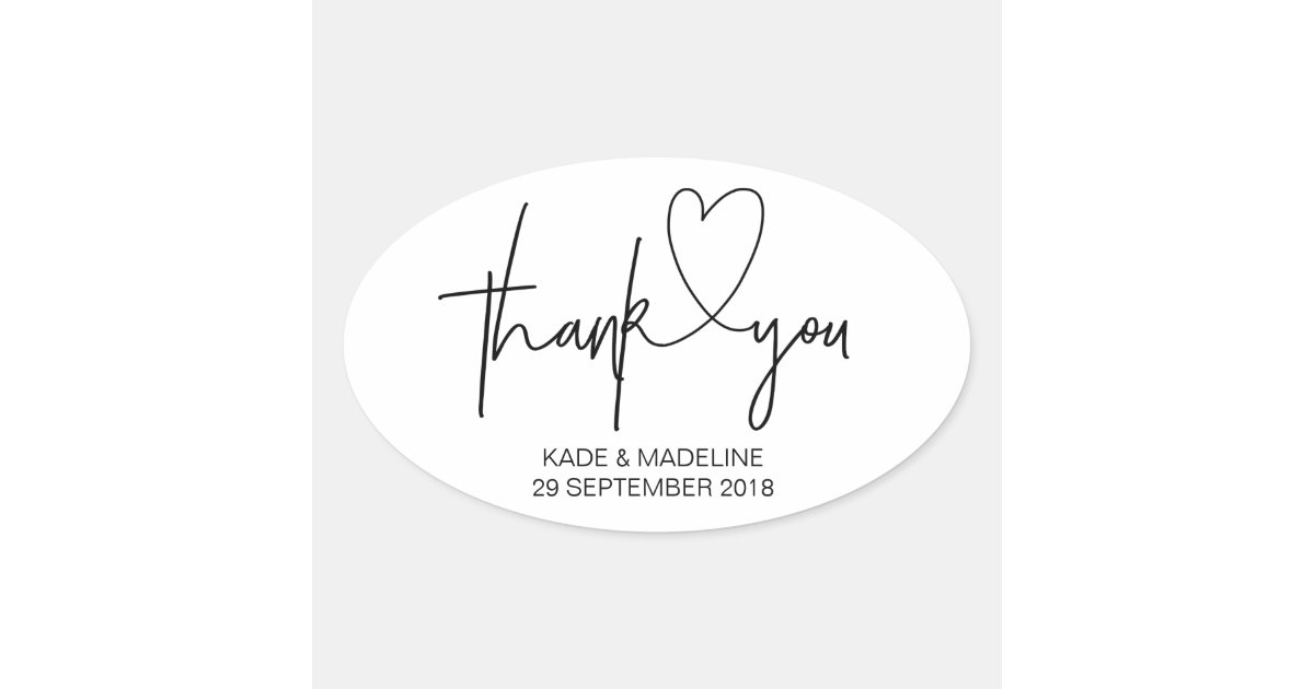 Thank You Stickers Black and White | Zazzle