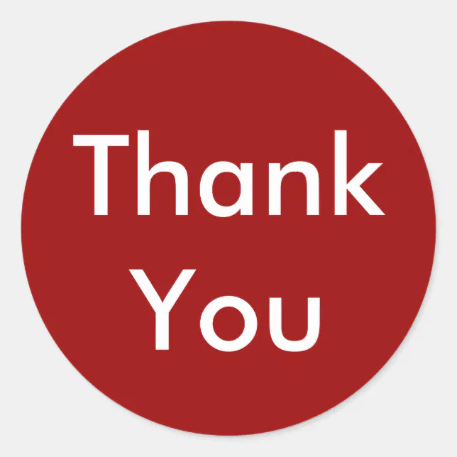Thank You Stickers on Red Background | Zazzle