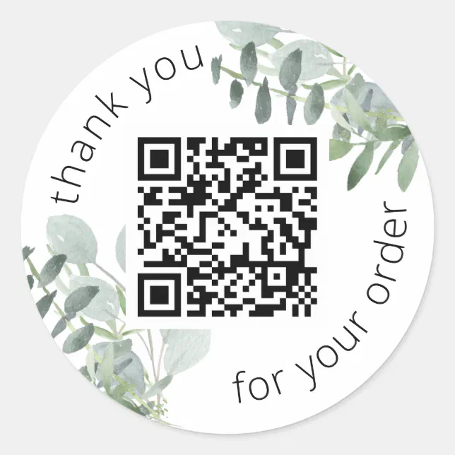 Thank you Stickers with Custom QR Code | Zazzle