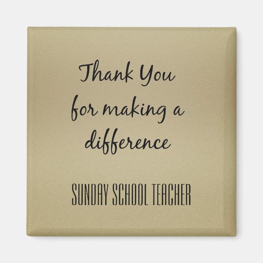 Thank You Sunday School Teacher Magnet | Zazzle.com