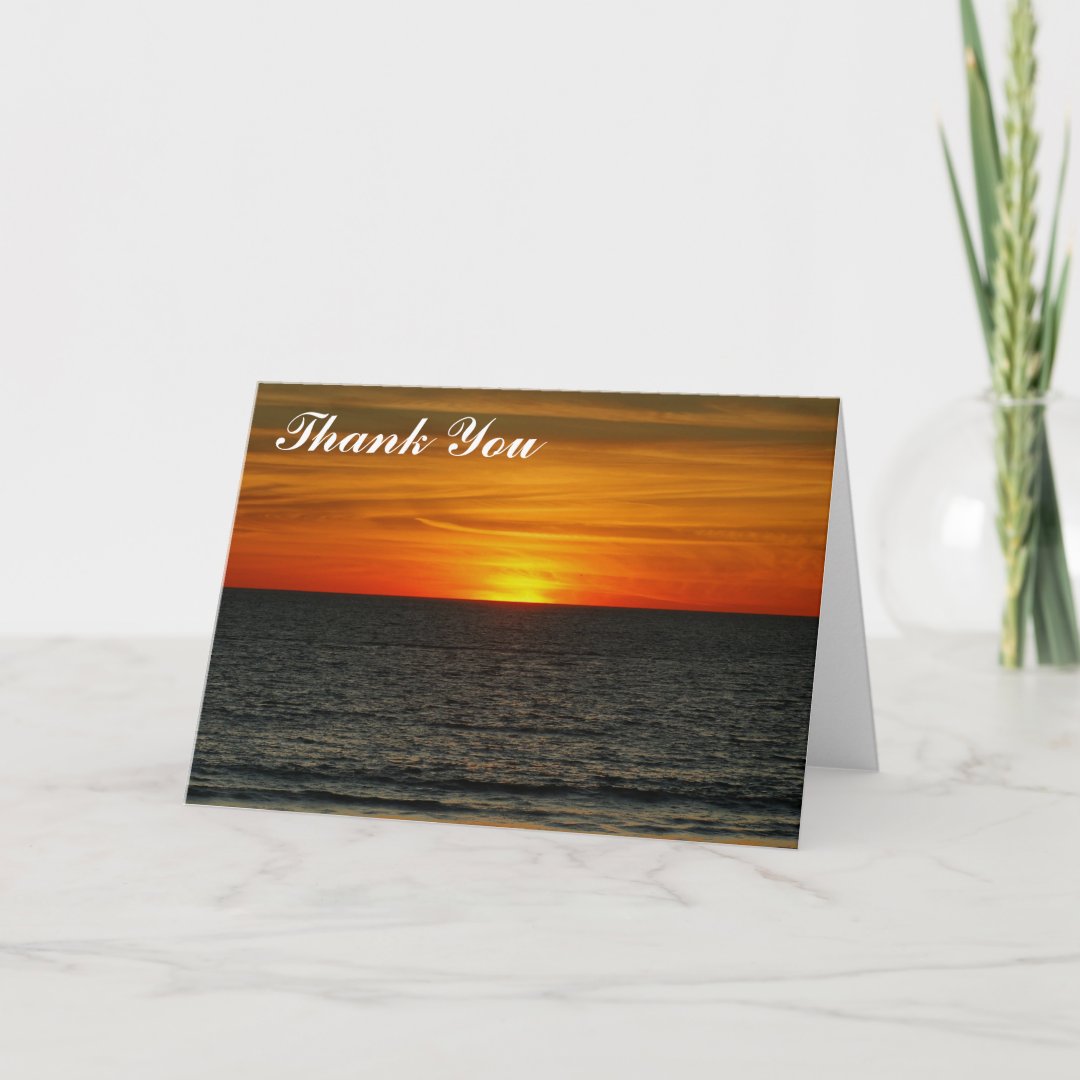 Thank You - Sunset Card | Zazzle