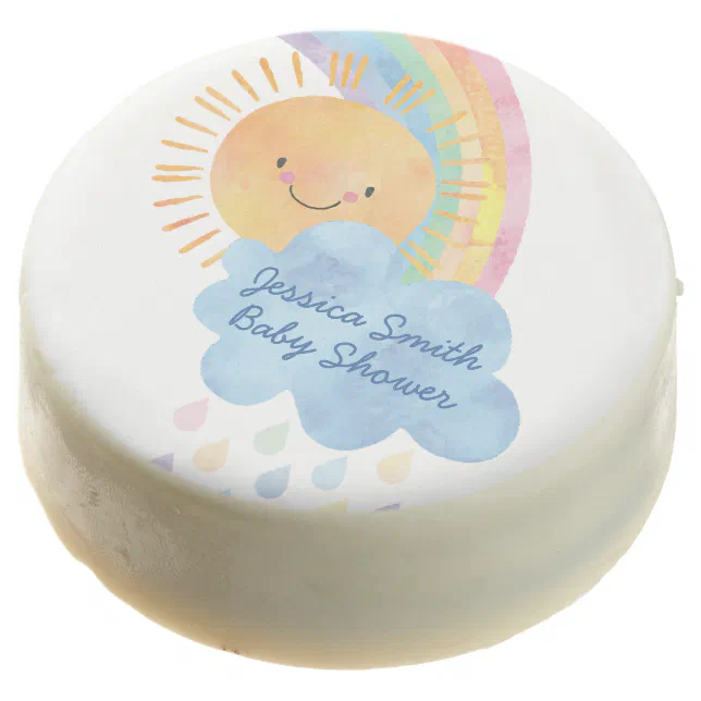 Thank You Sunshine Rainbow Baby Shower Chocolate Covered Oreo | Zazzle