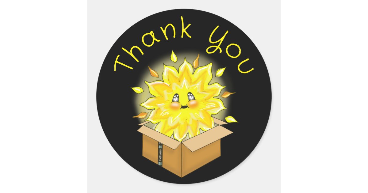 Thank You “Sunshine” Sticker | Zazzle
