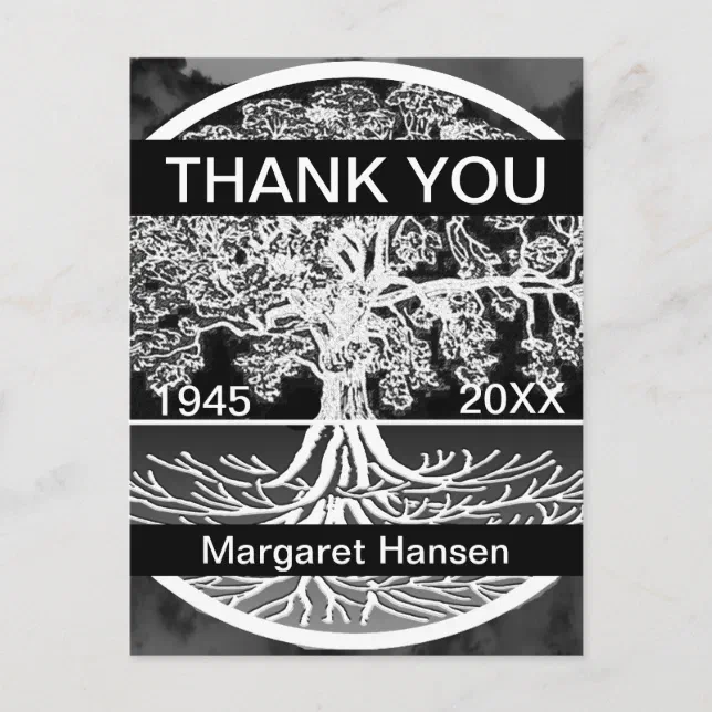Thank You | Sympathy | Tree of Life Postcard | Zazzle