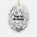 Thank You Teacher Doodle Ornament | Zazzle