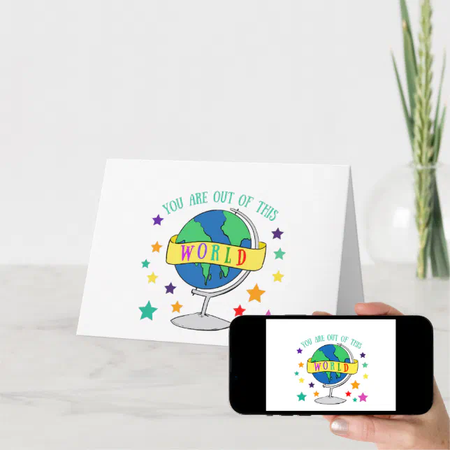 Thank you teacher gift you are out of this world card | Zazzle