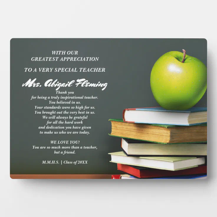 Thank You, Teacher. Personalized Gift Plaques | Zazzle