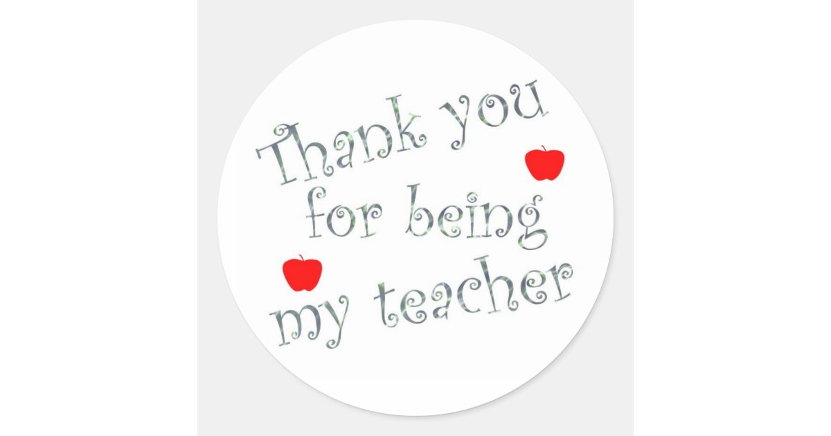 Thank You Teacher Red Apple Appreciation Classic Round Sticker | Zazzle