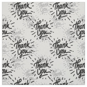 Thank you Typography Text Fabric | Zazzle