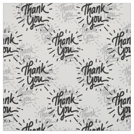 Thank you Typography Text Fabric | Zazzle