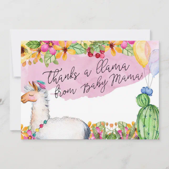 Thank You Thanks a Llama from Baby Mama Card | Zazzle