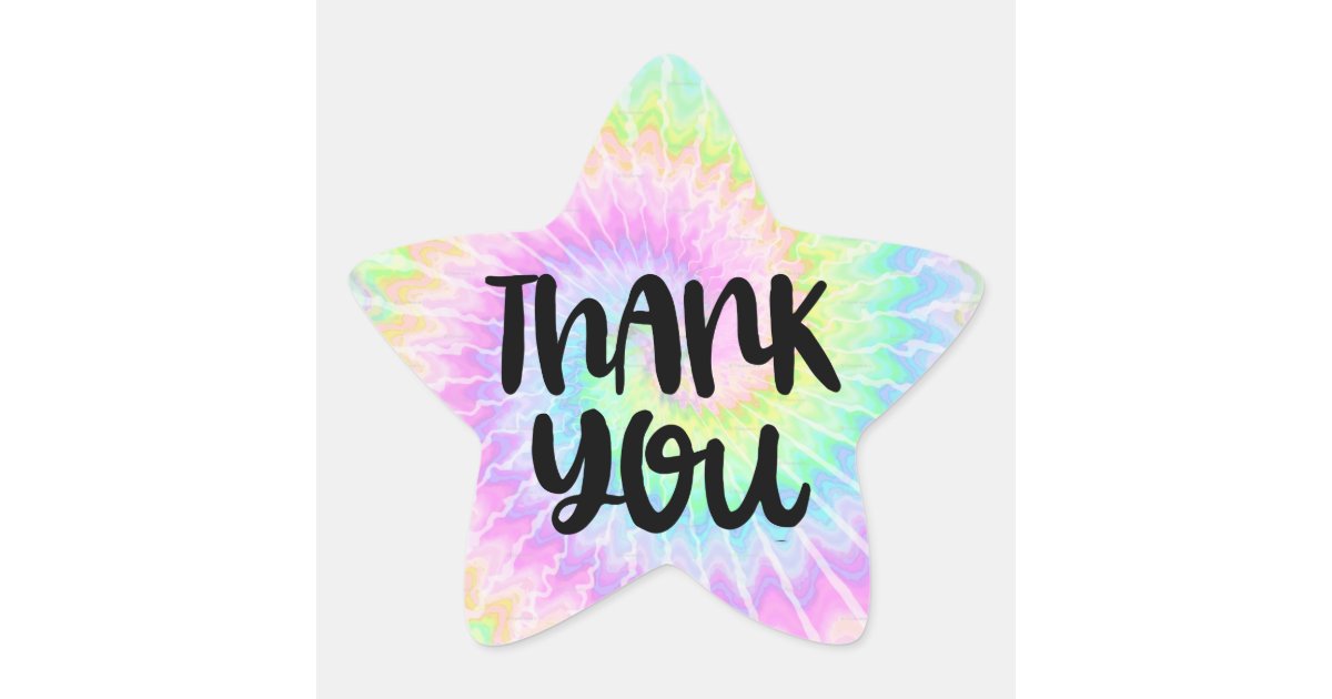 Thank you tie dye stickers | Zazzle