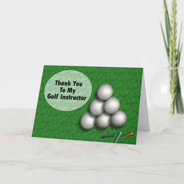 Thank You To My Golf Instructor Card | Zazzle