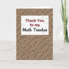 Math Teacher Appreciation Thank You Card | Zazzle.com