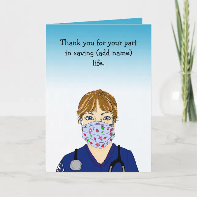 Thank you to paramedics card | Zazzle