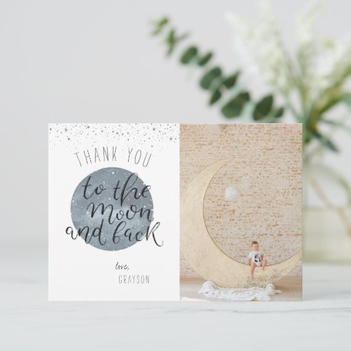 Thank You to the Moon and Back | Thank You Card | Zazzle