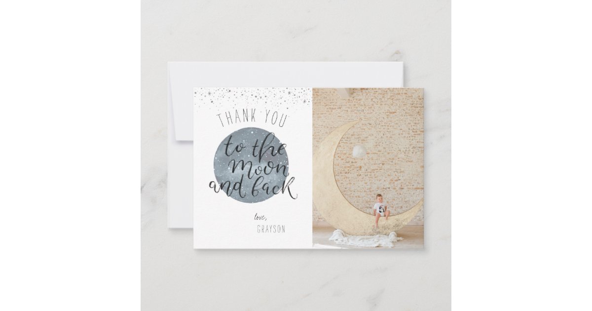Thank You to the Moon and Back | Thank You Card | Zazzle.com